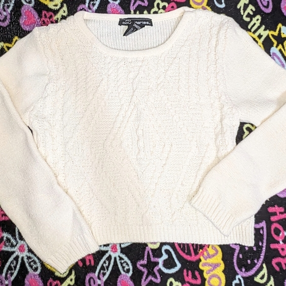 No Boundaries | Tops | Vintage 99s Nobo White Knit Crop Top Sweater ...